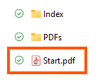 Start Menu PDF in Folder
