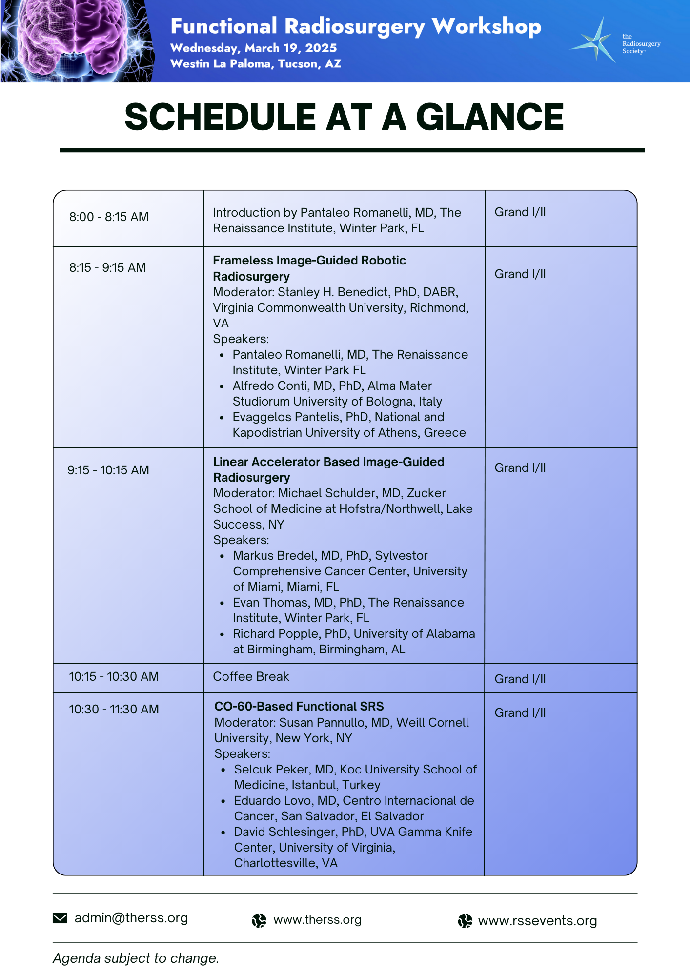 2025 Functional Radiosurgery Workshop