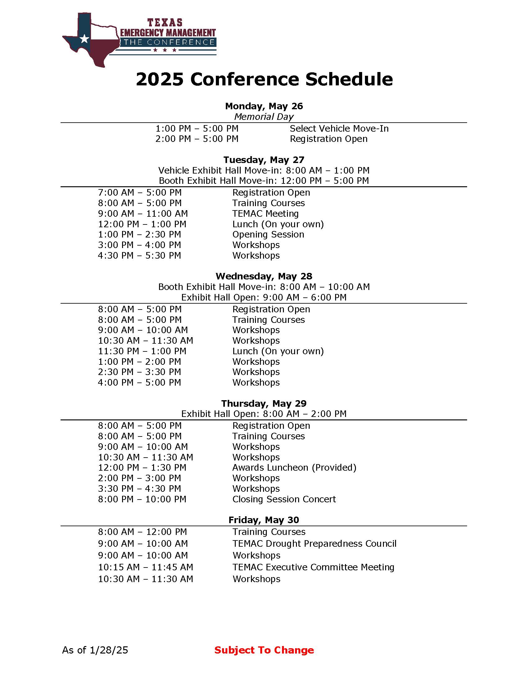 Conference Schedule